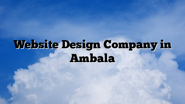 Website Design Company In Ambala | Best Web Designers Team